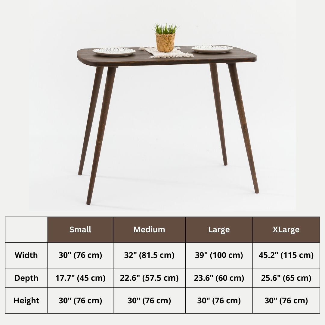Modern Rectangle Solid Pine Dining Table with Rounded Edges – Furnirem