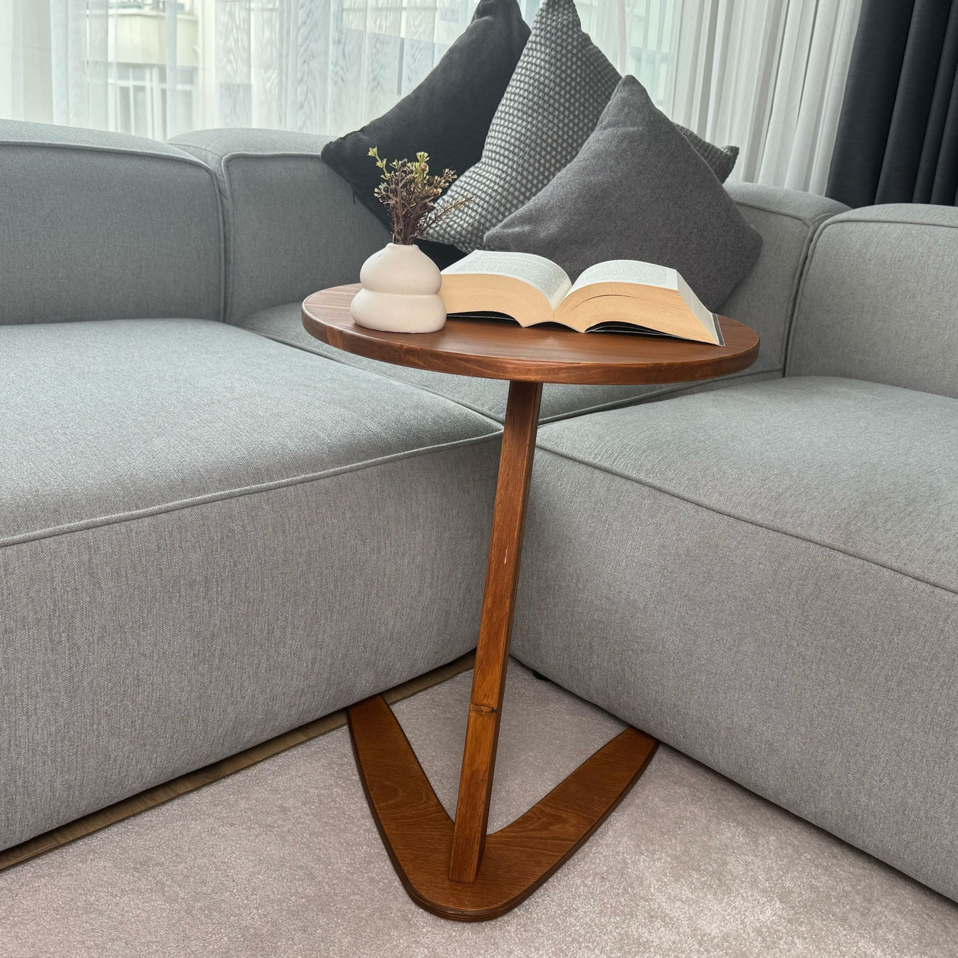 Slide-Under Wooden C Table – Furnirem