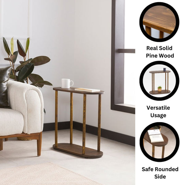 Solid Wood Oval Side Table – Furnirem