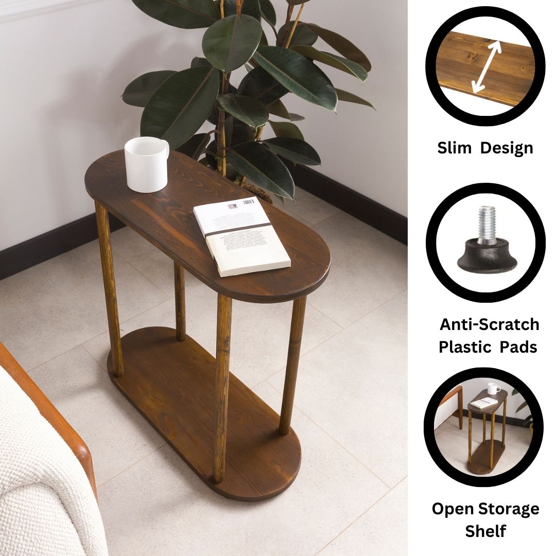 Solid Wood Oval Side Table – Furnirem