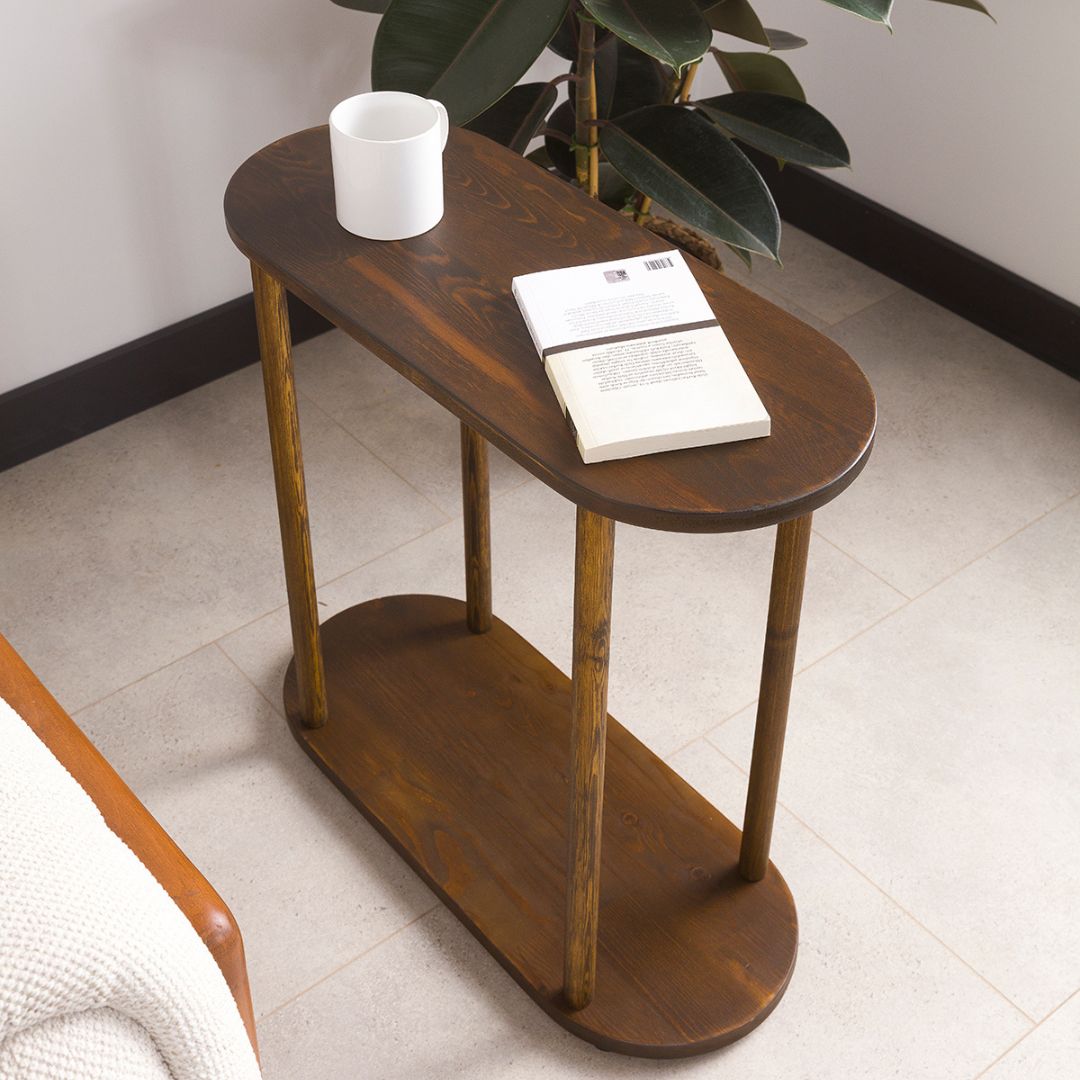 Solid Wood Oval Side Table – Furnirem