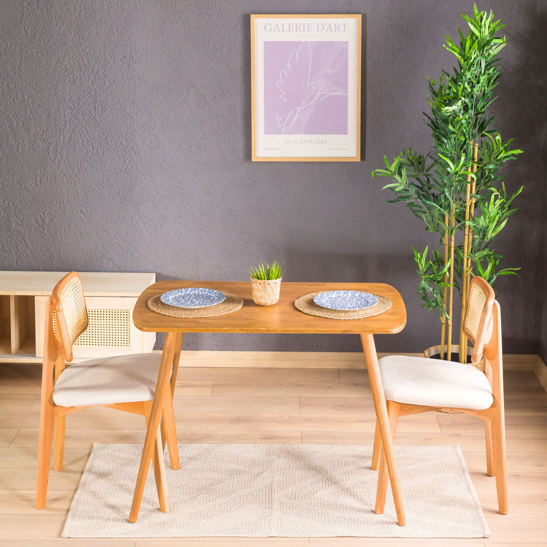 Modern Solid Oak Rectangle Dining Table with Rounded Side – Furnirem